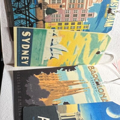 Vintage World Travel Poster Tags, Travel Tags, Scrapbook Embellishing ...