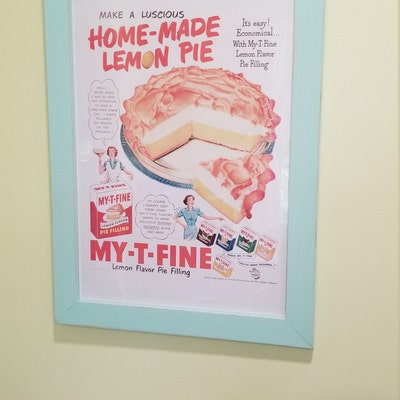 RETRO PIE AD, Vintage Cooking Ad, Mid-century Poster Classic Baking Ad ...