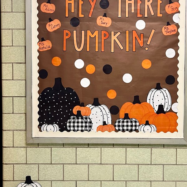Black and White Pumpkins - Fall - Halloween - Bulletin Board Kit - Etsy ...