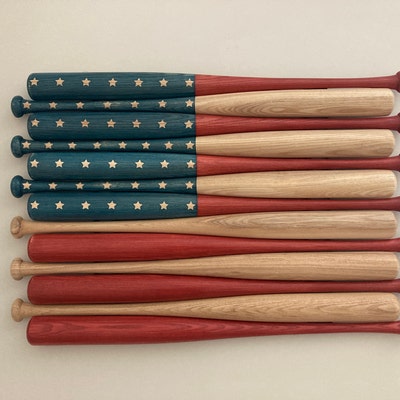 American Flag Made Out of 18 Inch Baseball Bats. Rustic / Aged ...