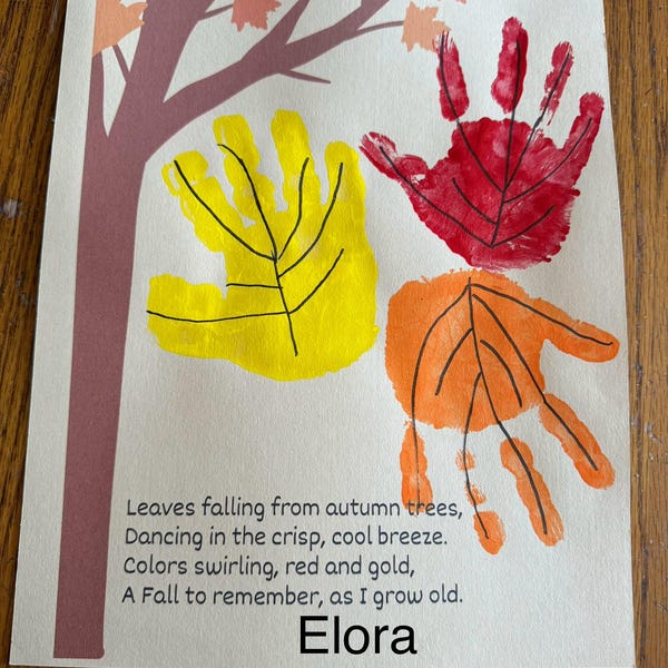 Falling Leaves Handprint Art, Preschool Crafts, Thanksgiving Crafts ...
