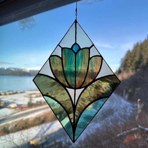 Tulip Diamond Stained Glass Pattern Digital Download - Etsy