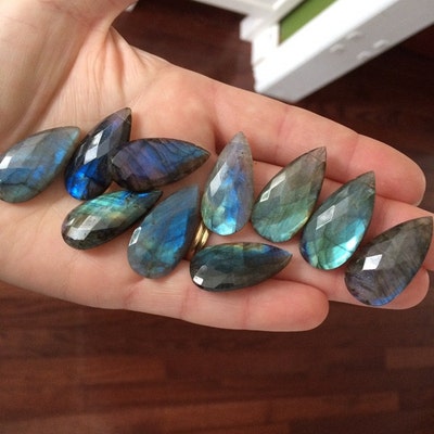8 Pieces Natural Blue Labradorite Gemstone Drilled Gemstone - Etsy