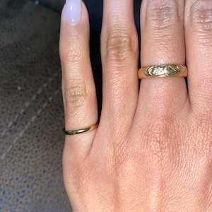 Thick Gold Band, Gold Ring, 14k Gold Filled Ring, Half Round Ring ...