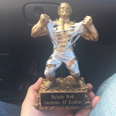 Hulk Monster Trophy Weightlifter Salesman of the Year Free Engraving - Etsy