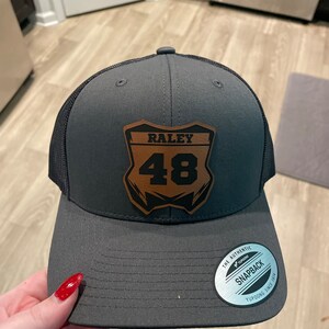 Personalized Player Number Leather Patch Hat Personalized - Etsy