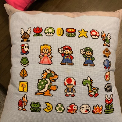 Super Mario Sampler retro Video Game Super Mario Cross Stitch Pattern ...