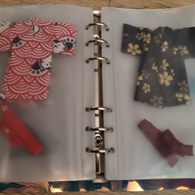 Obitsu11 Doll Clothes Storage Bag Notebook Binder Type for OB11,1/12 ...