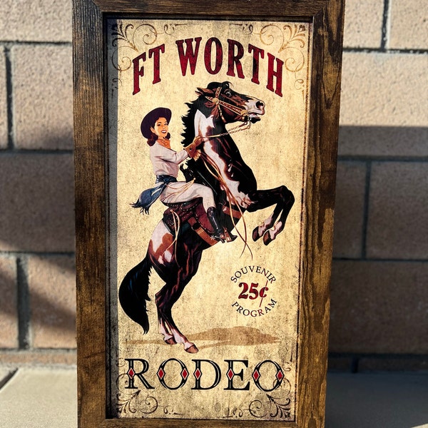 Rodeo Cowgirl Poster Frontier Days Prescott Arizona - Etsy