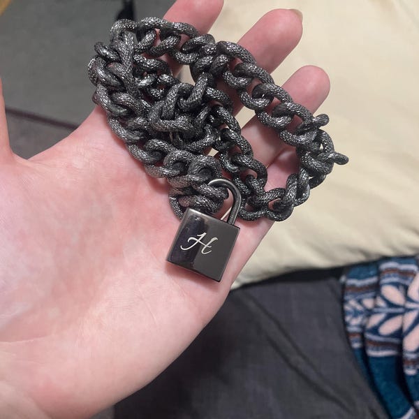 Engraved Padlock Necklace, Custom Lock and Key Set, Gold Day Collar ...