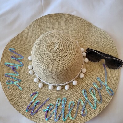 Custom Sun Hat Sun Hat-beach Hat Boho Hat Personalized Bachelorette ...