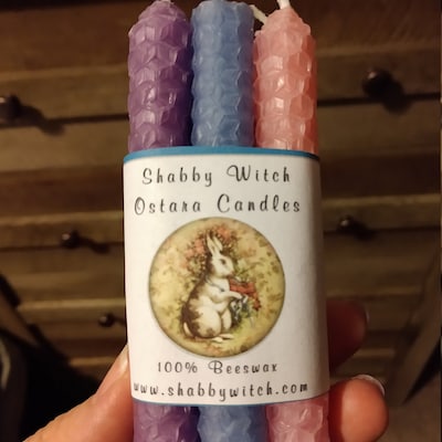 Ostara Ritual Candles, 6 Ostara Mini Ritual, Chime Candles, Beeswax ...