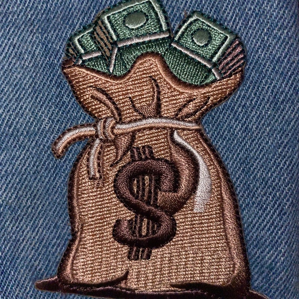 New Arrival, 1 Pc, MEDIUM: "bag of Money" Check a Bag Patch, Size 4 ...