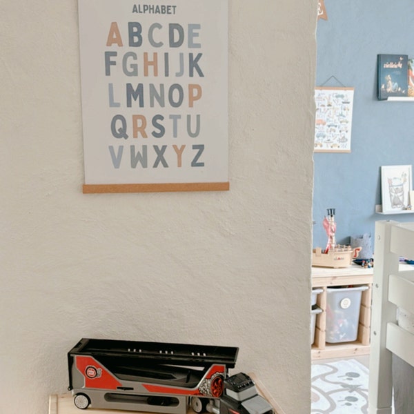 Alphabet Numbers Prints, Boy Playroom Wall Art, Watercolour ABC Shapes ...