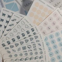 Mini Icons Stickers Sheet | Transparent Stickers | Planner Stickers ...