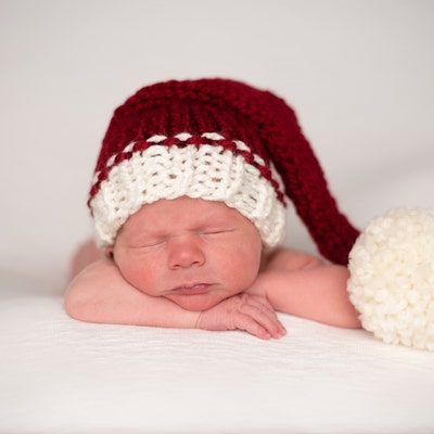 Perfect Fit Newborn Beanie Striped Baby Hat Red Blue With - Etsy