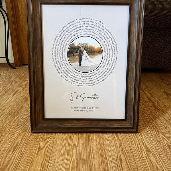 Custom Wedding Song Poster With Photo Framed Canvas Print, Personalized ...