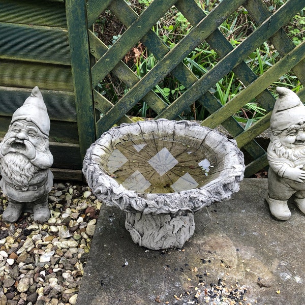 Pair of Stone Gnome Statues | Outdoor Dwarf Sprite Decoration Garden ...