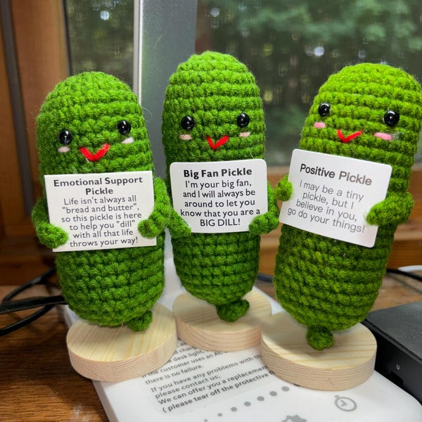 Emotional Support Pickle,positive Pickle,big Fan Pickle,handmade ...