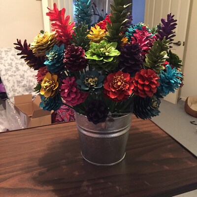 Fall is in the Air/one Dozen Pinecone Flowers/ Hand Made Pine Cone ...