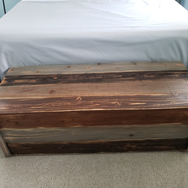 Farmhouse Storage Bench, Cedar Chest. Reclaimed Wood Chest, Boho ...