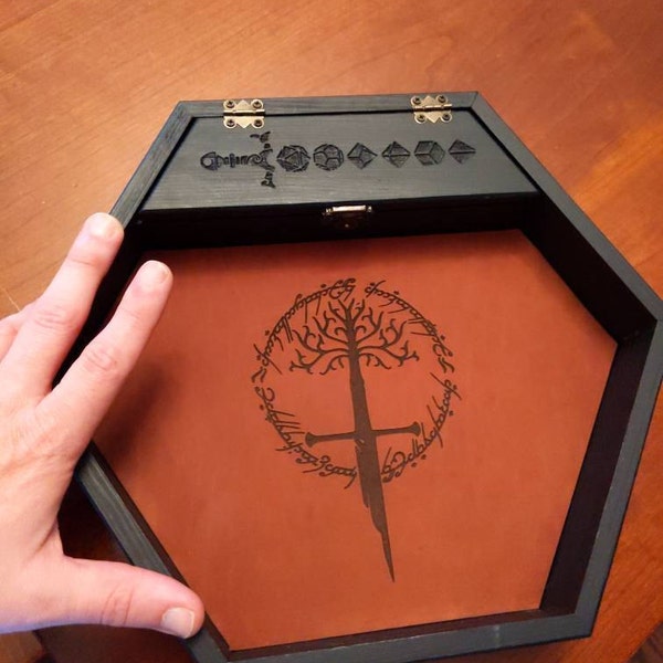 Custom Wooden DND Dice Box Tray RPG Dice Rolling Mat Tabletop Games D&D ...
