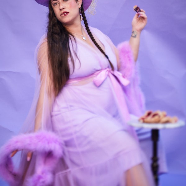 Top Gift for Her Lingerie Robe With Marabou Feathers, Bridal Shower ...