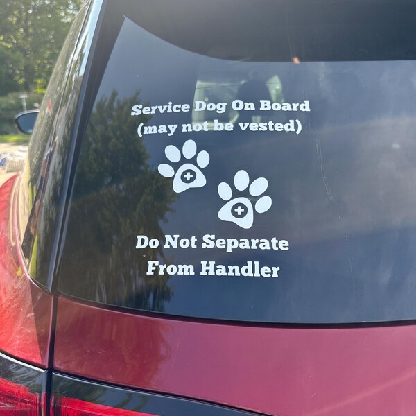 Service Dog on Board Decal, Service Dog Sticker, Service Dog Decal ...