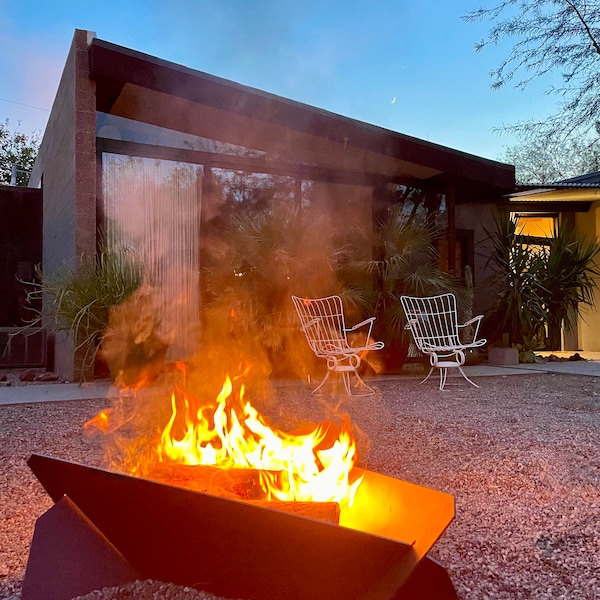 Large Corten Weathering Steel Fire Pit - Etsy