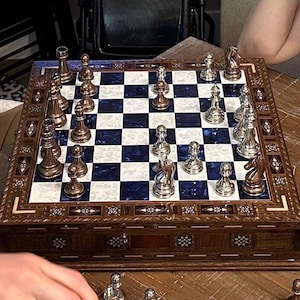 Luxury Handmade Large Chess Set, Personalized Birthday Gift, Chess ...