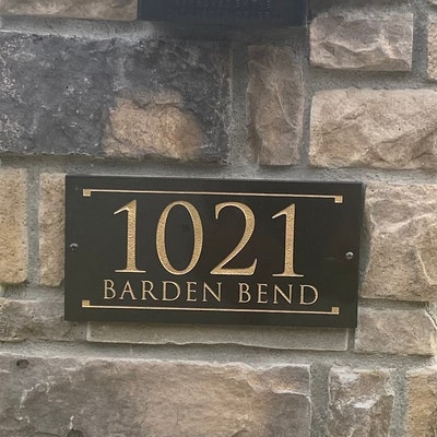 Stone Address Plaque With Engraved Numbers. Address Sign Made From ...