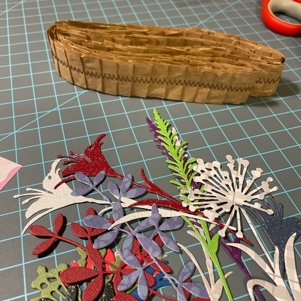 Handmade Paper Ruffles Sewn Shipping Paper. Embellishments Shabby ...