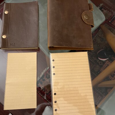 Personalized Refillable 6 Ring Rustic Leather A6 Journal Cover With Pen ...