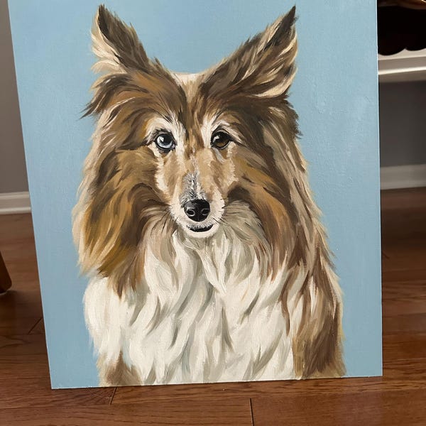 Hand-painted Dog Portrait in Oil – Custom Pet Art, Original Dog ...
