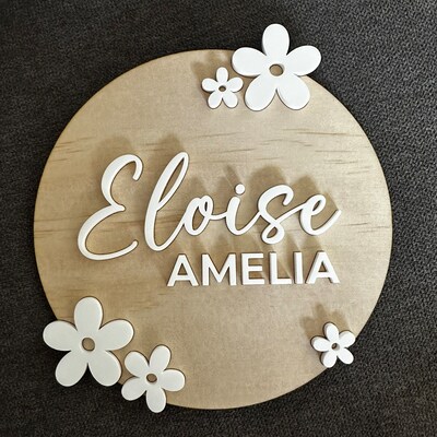 Wooden Birth Plaque New Baby Birth Announcement Baby Name Plaque Baby ...
