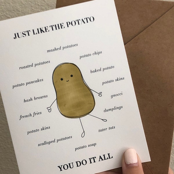 Dancing Potato Card, You Do It All, Multi Occasion - Etsy
