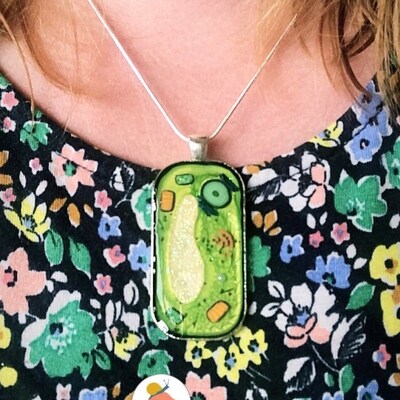 Plant Cell Pendant Necklace Silver Art Necklace Biology - Etsy