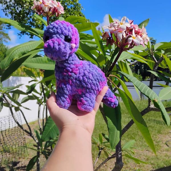 Mini Brontosaurus Crochet Pattern – Low Sew Dinosaur Amigurumi PDF by ...