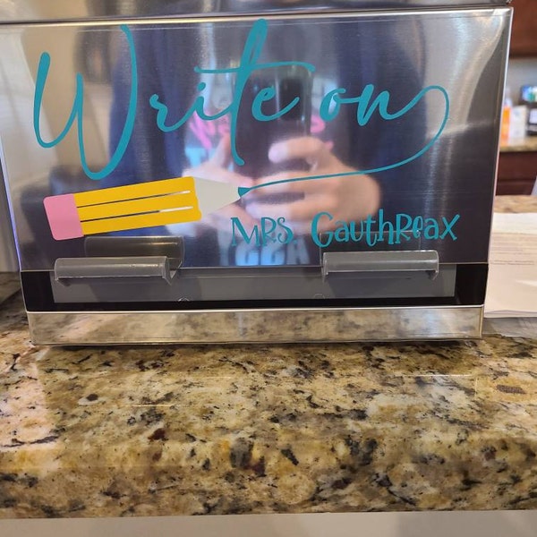 Custom Pencil Dispenser Vinyl Decal Multi Colored Classroom Style Decal ...