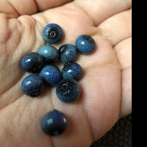 Ten 10 Small BLUEBERRY Handmade Lampwork Bead / Berries/ Beading ...