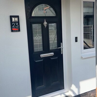 Solar House Sign LED Illuminated Contemporary Modern Door Number Plaque ...