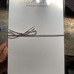 Personalized Monogram Notepad Stationery Desk Pad Elegant Custom ...
