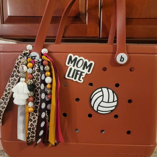Coral Bogg Bag Tassel, Hibiscus Flower Bogg Bag, Coral Bogg Bag Charm ...