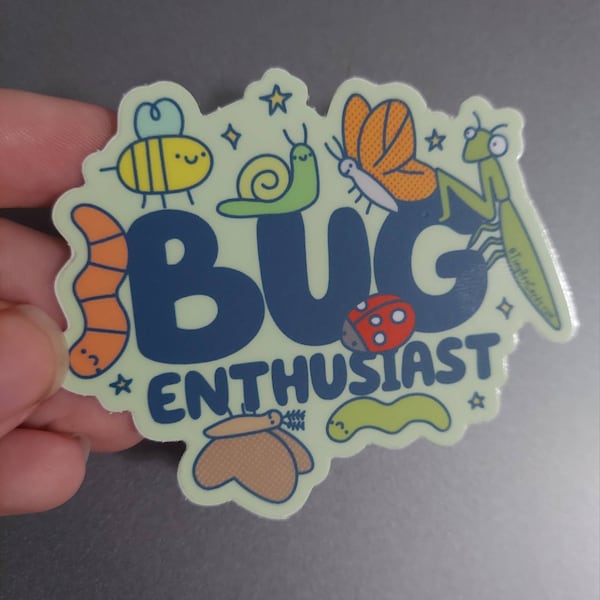 Bug Enthusiast Insect Lover Vinyl Sticker, Entomology Gift, Cute Water ...