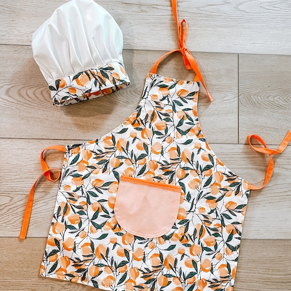 Kids Apron & Chef Hat Sewing Pattern, Easy Level, PDF Sewing Guide ...