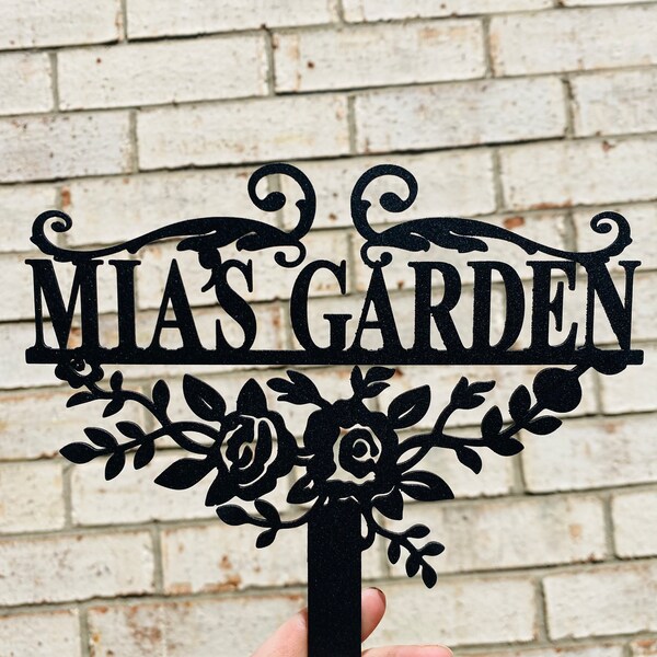 Personalized Metal Garden Sign,custom Garden Sign,floral Garden Stake ...