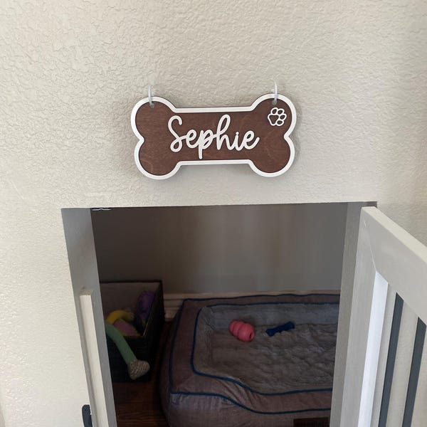 Personalized Wooden Dog Crate Name Sign, Custom Pet Gift - Etsy
