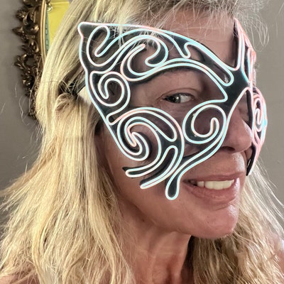 The Fox Custom Hand Made Neon EL Wire Mask,outfit,masquerade,edc,rave ...