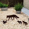 Rusty Metal Family of Foxes - Garden Ornaments - Art - Fox Gift - Steel ...