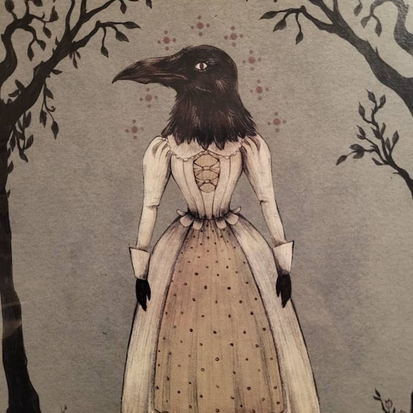 Ada Lamb Woman Folk Portrait Cottagecore Print - Etsy